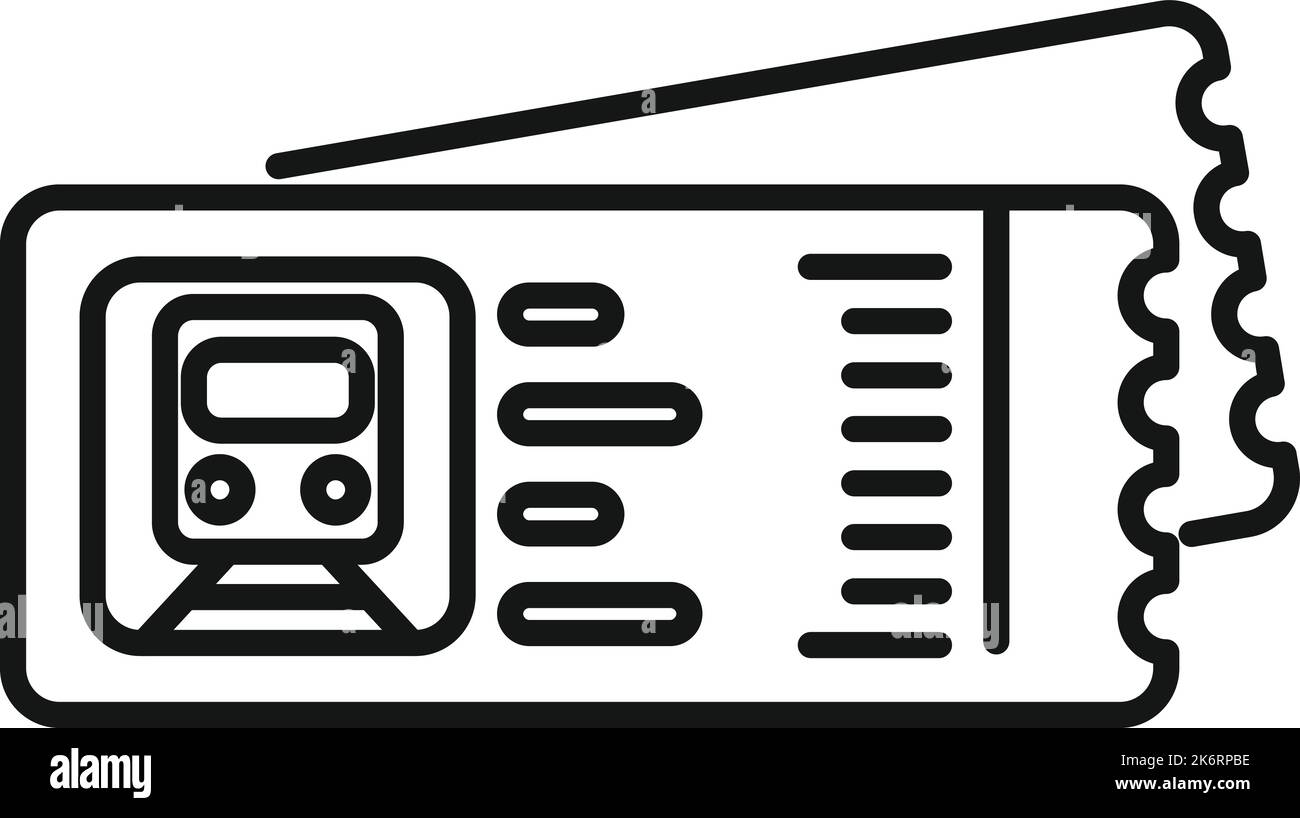 Railway ticket icon outline vector. City waiting. People metro Stock ...