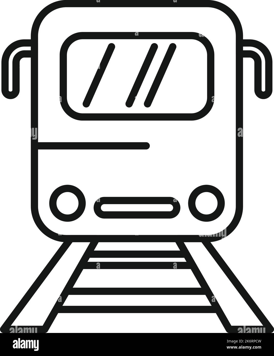Stop train icon outline vector. Metro block. Platform station Stock ...