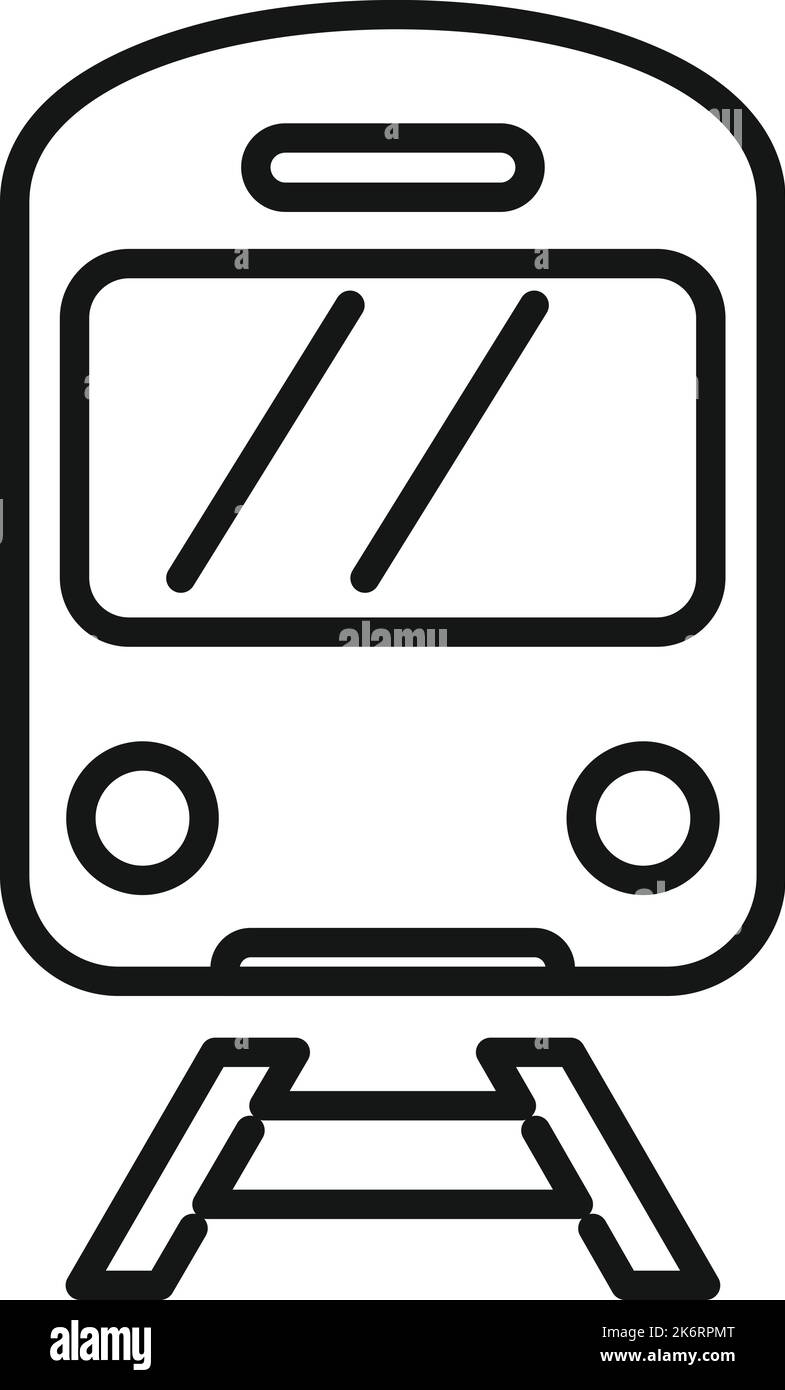 Train railway icon outline vector. Platform station. People waiting ...