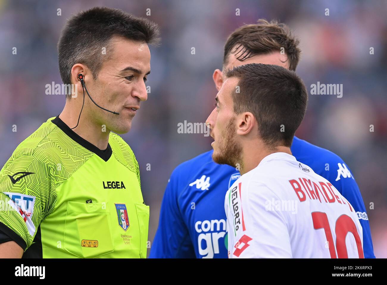 Empoli, Italy. 15th Oct, 2022. Antonio Rapuano (referee) and Samuele ...