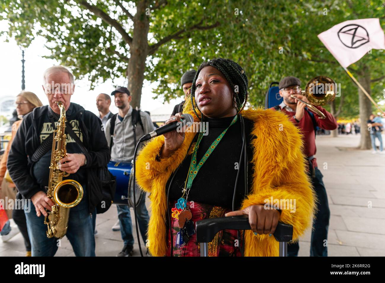 London, UK. 15 October 2022. Climate activists from Extinction ...