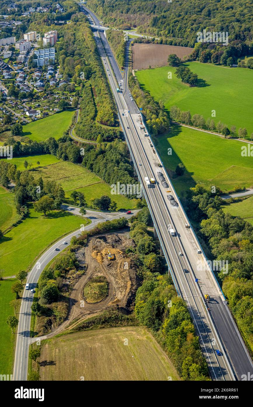 Construction site at meschede exit of a46 freeway hi-res stock ...