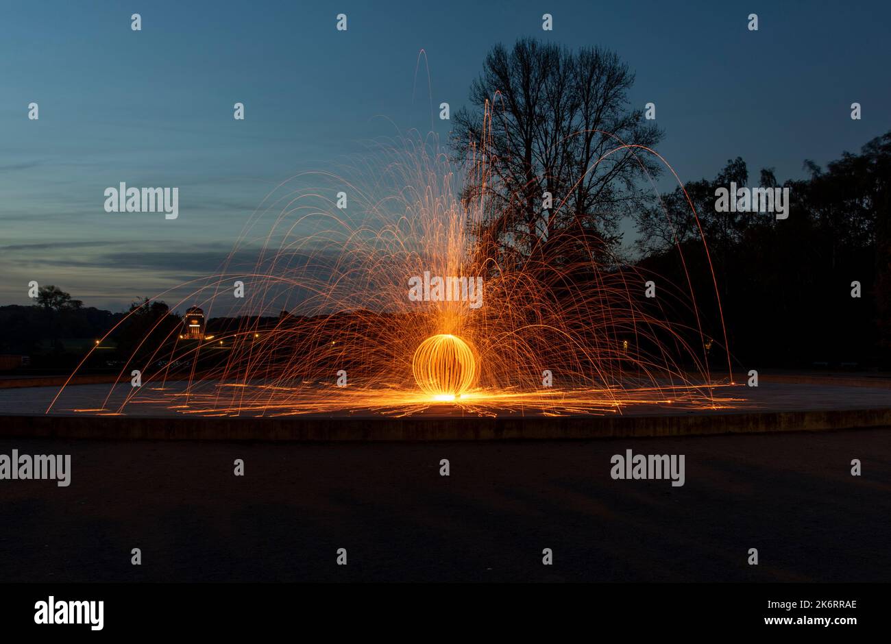 Steel wool fire wheel hi-res stock photography and images - Alamy