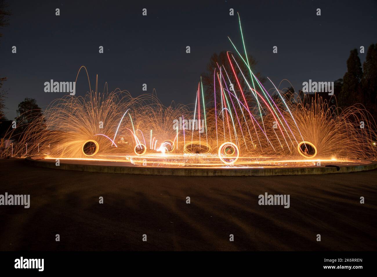 Steel wool fire wheel hi-res stock photography and images - Alamy