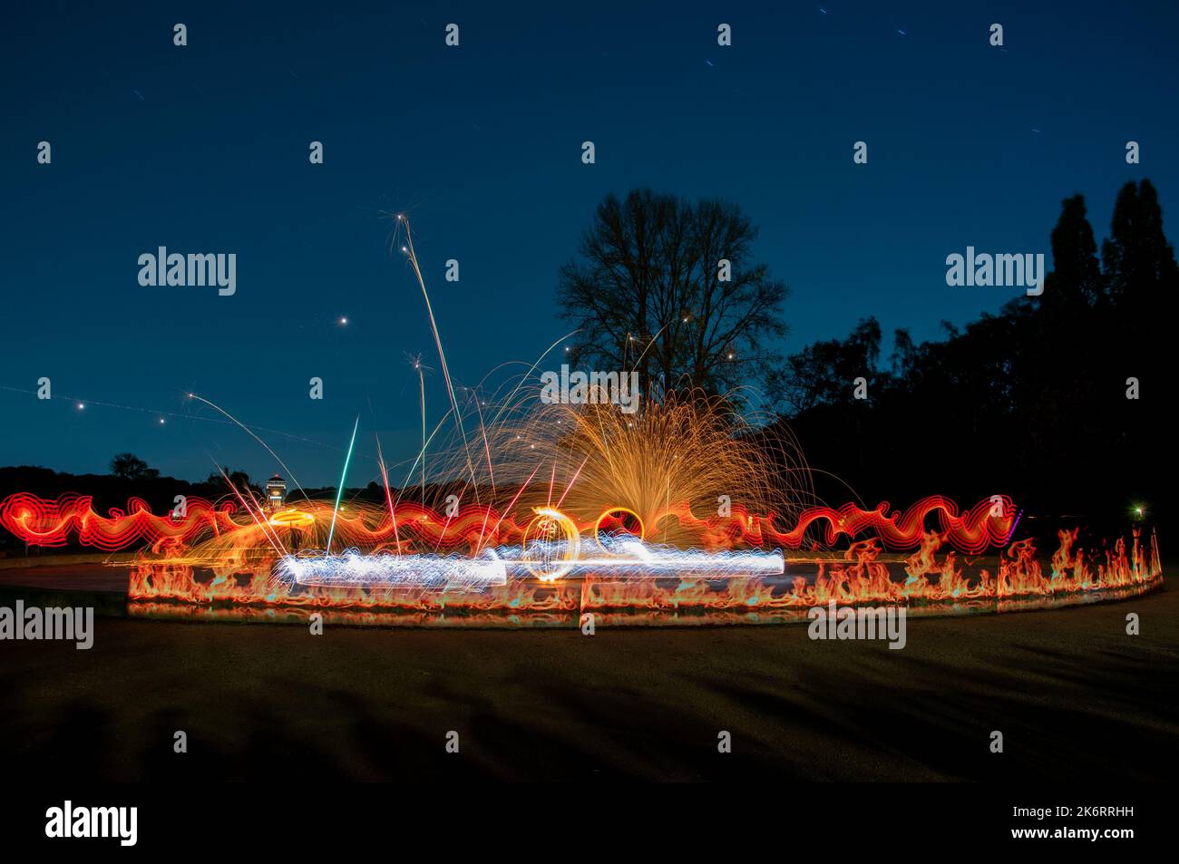 Steel wool fire wheel hi-res stock photography and images - Alamy