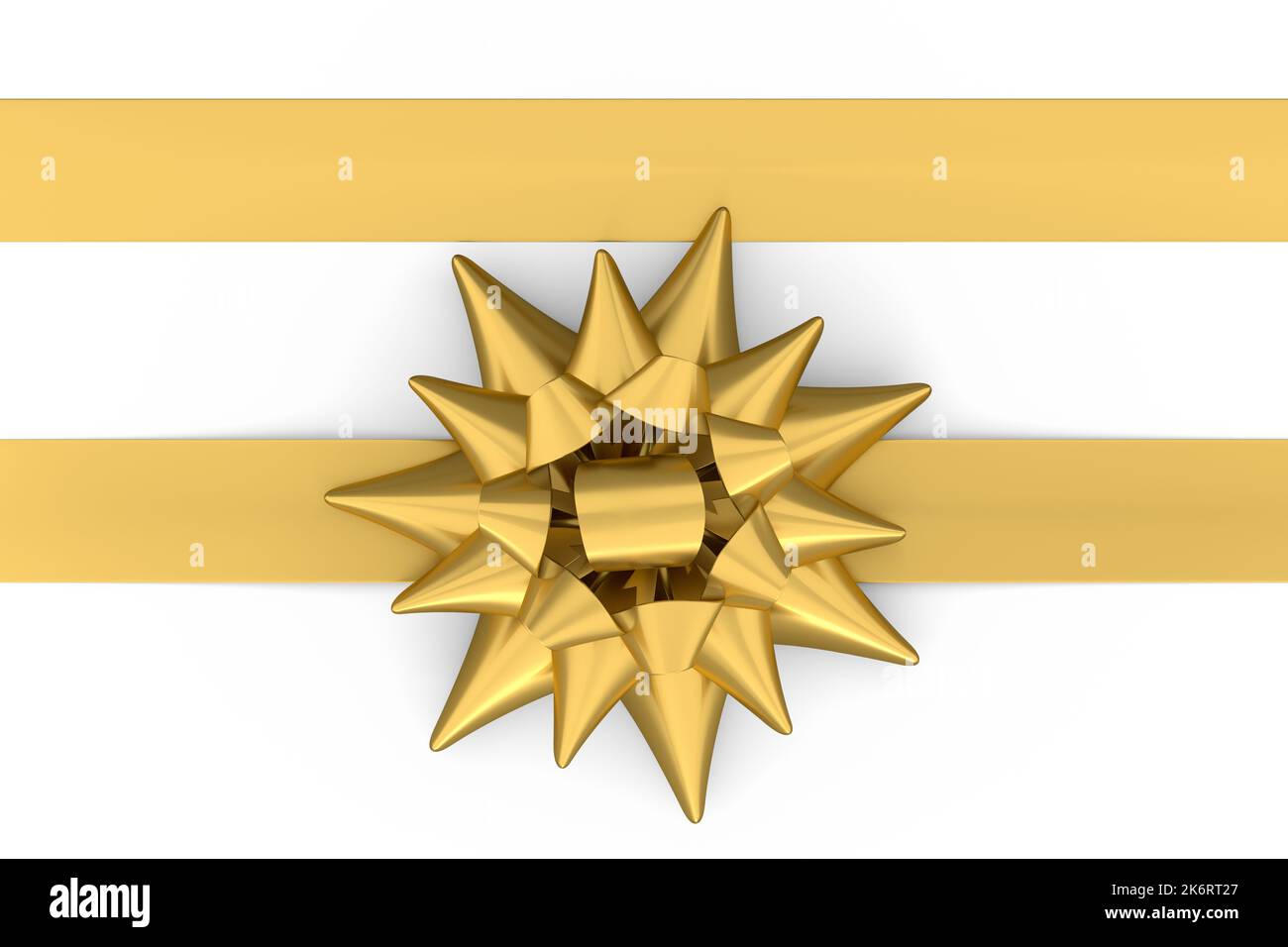 Realistic decorative bow or gift ribbon for gift box isolated on white ...