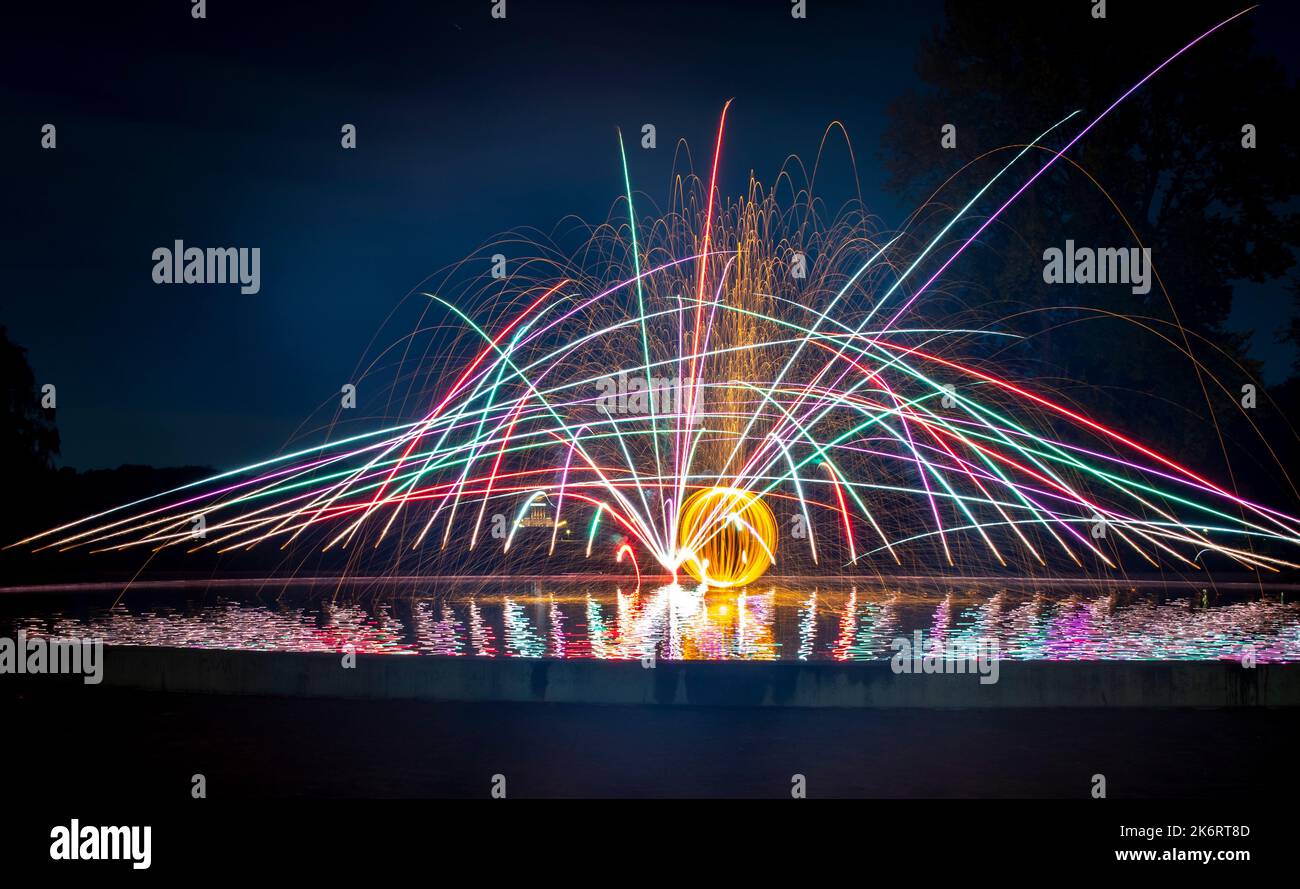 Steel wool fire wheel hi-res stock photography and images - Alamy