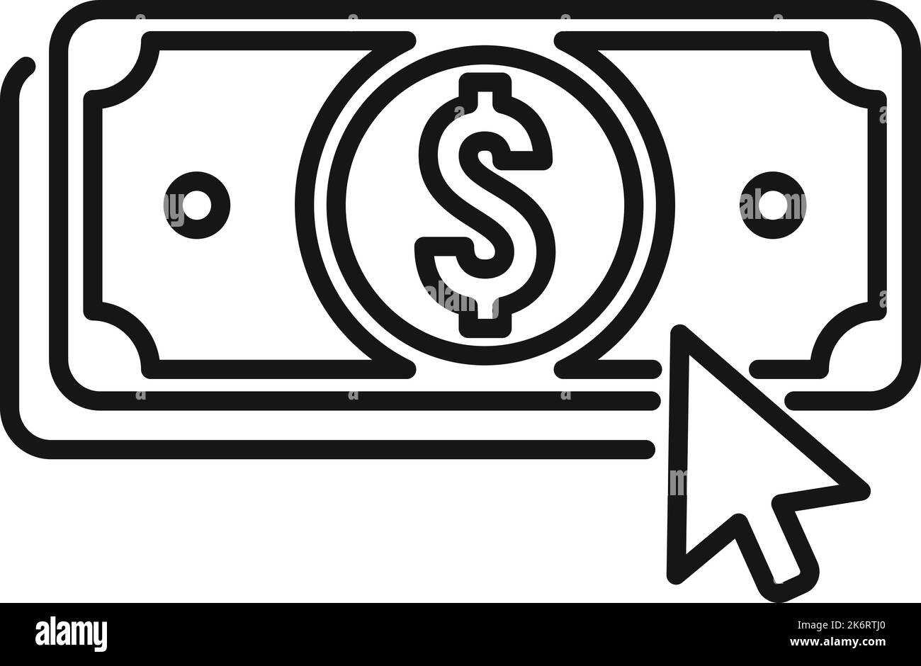 Click cash icon outline vector. Payment mobile. Online bank Stock ...