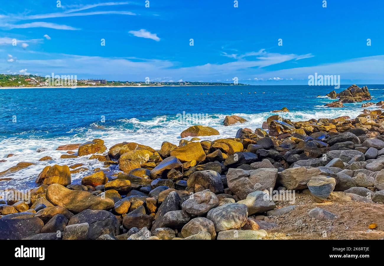 Extremely beautiful huge big surfer waves rocks cliffs stones and ...