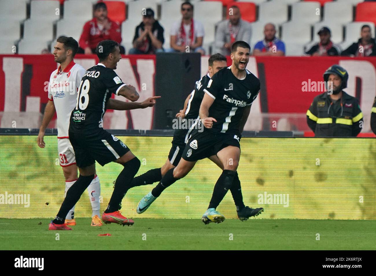 Bari, Italy. 15th Oct, 2022. Lorenzo Simic (Ascoli Calcio) celebrates ...