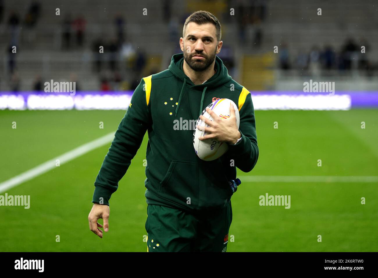 Australia's James Tedesco warming up prior to kick-off before the Rugby ...