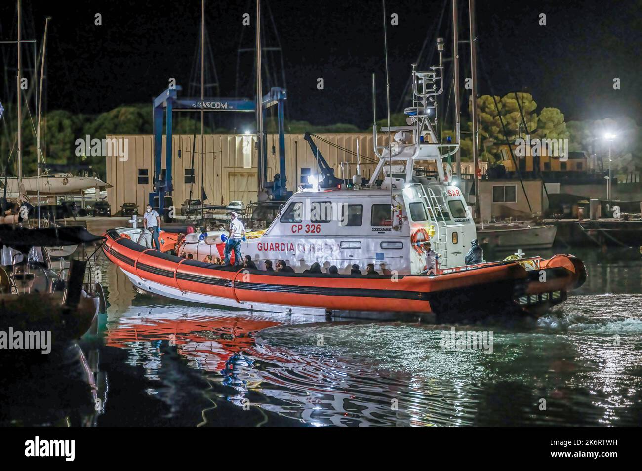 Roccella Jonica, Italy. 14th Oct, 2022. A patrol boat of the Coast ...