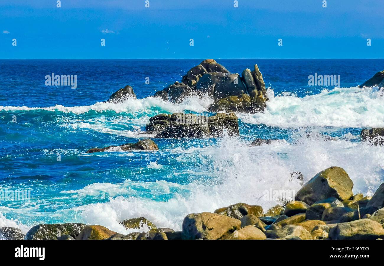 Extremely beautiful huge big surfer waves rocks cliffs stones and ...