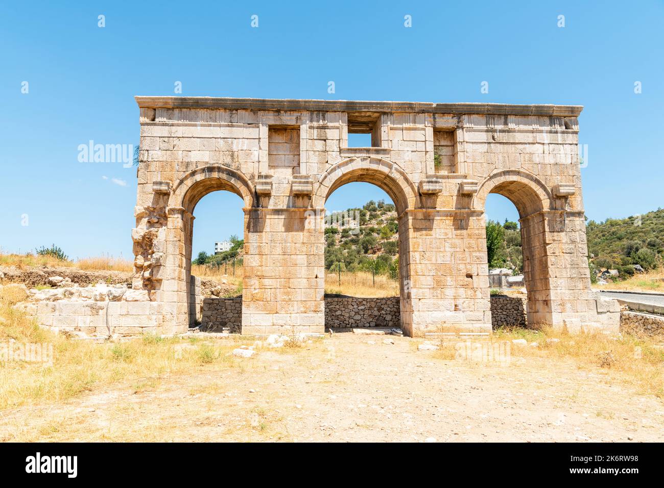 Reconstructed City Gate of the Patara ancient site in Antalya province ...
