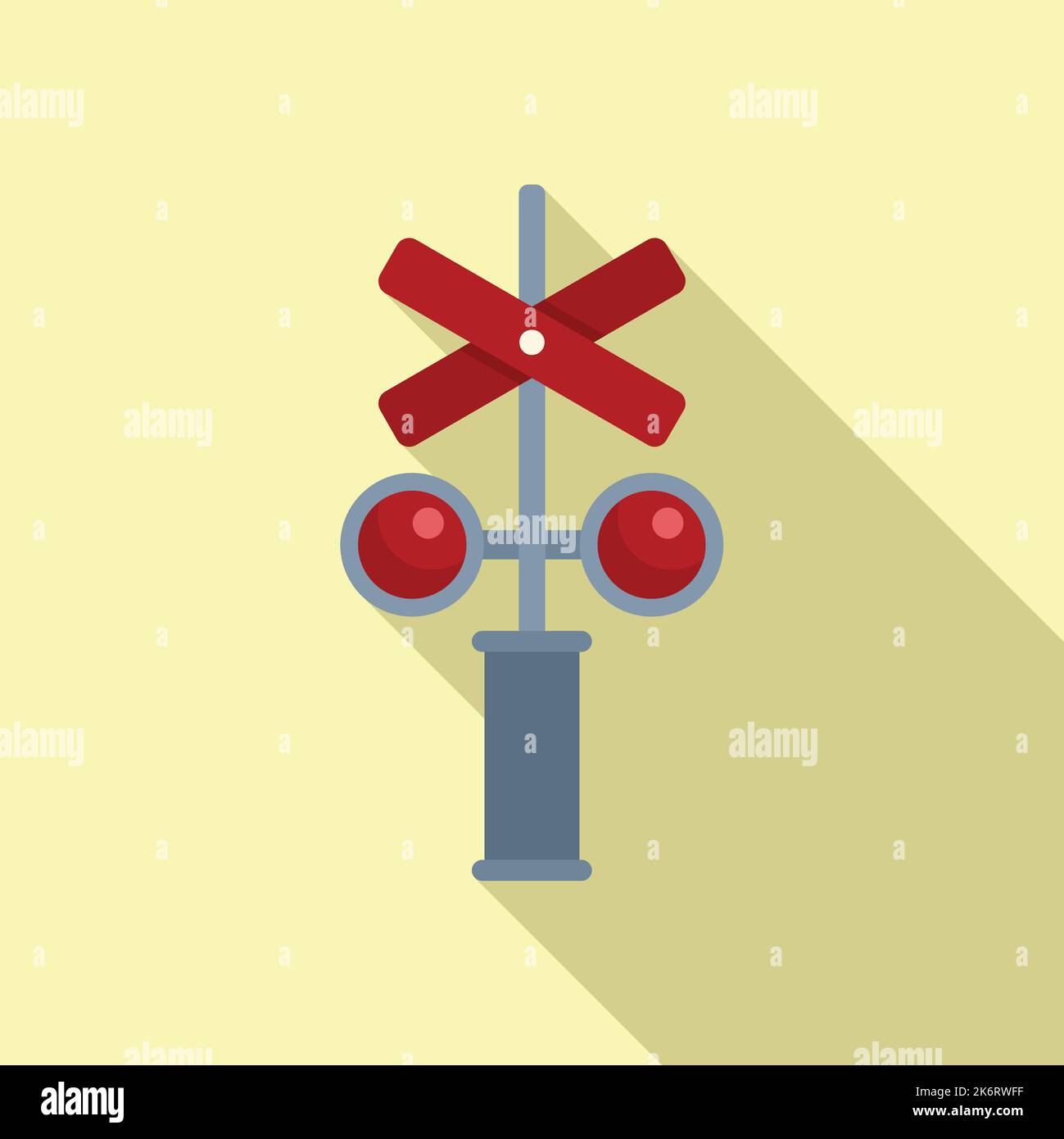 Cross railroad icon flat vector. Road safety. Gate traffic Stock Vector ...