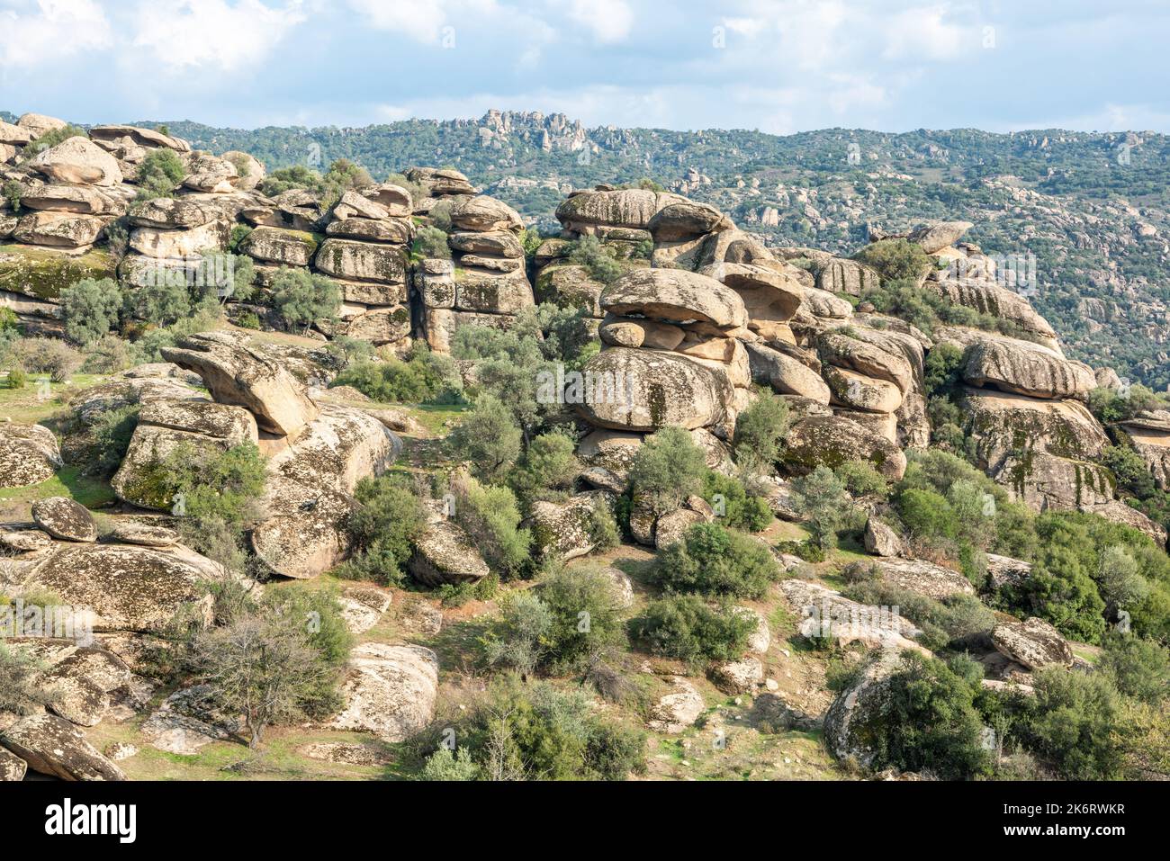 Mountainous landscape in Cine valley in Aydin province of Turkey, with ...