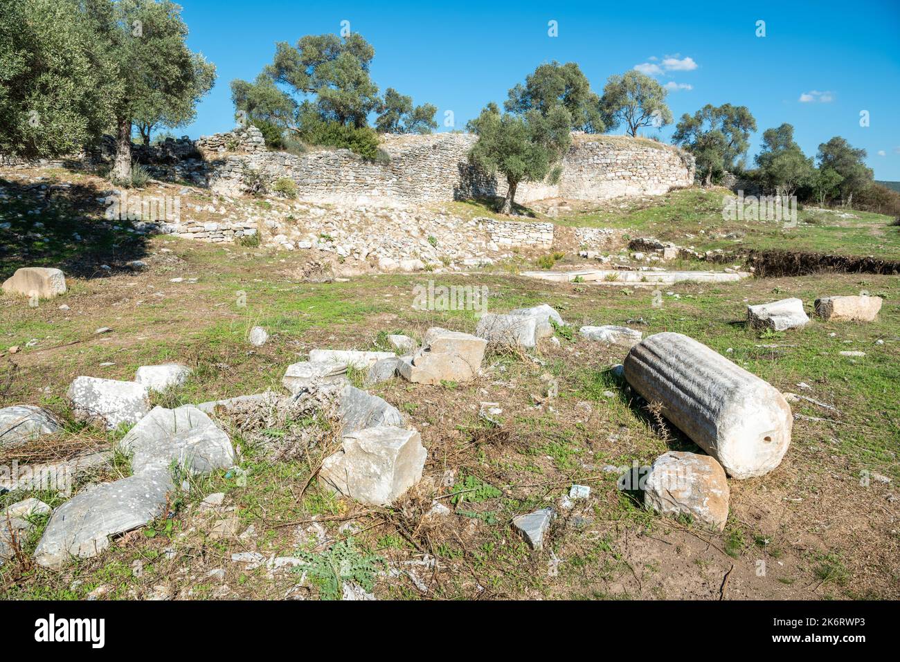 Ruined acropolis, later converted into a fortress, at Iasos ancient ...