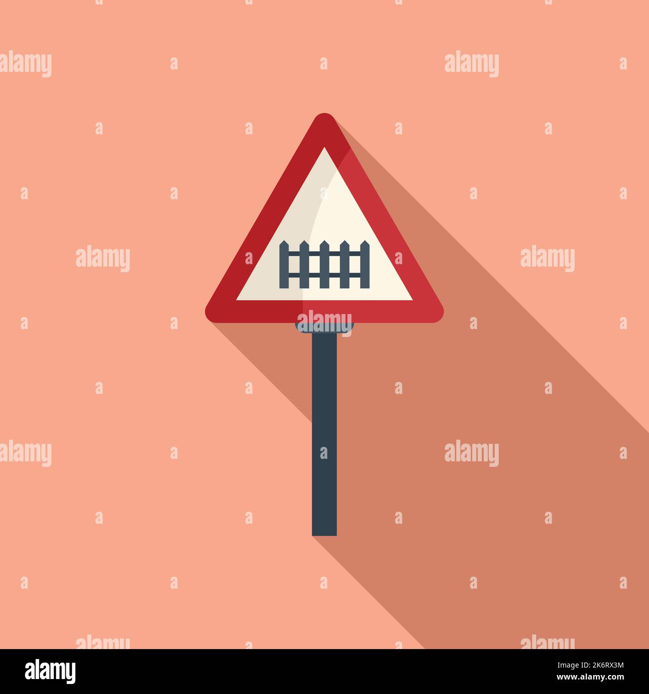 Railway sign icon flat vector. Closed stop. Open caution Stock Vector ...
