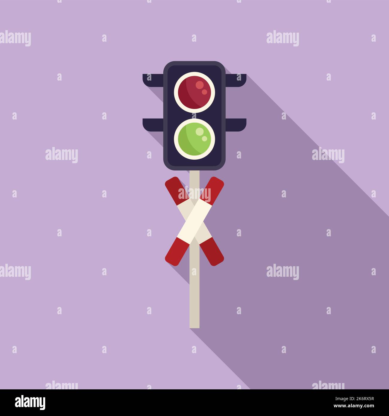 Border rail icon flat Stock Vector Images - Alamy