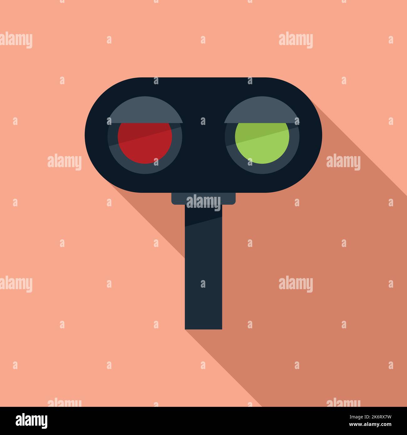 Traffic lights icon flat vector. Train road. Safety gate Stock Vector ...