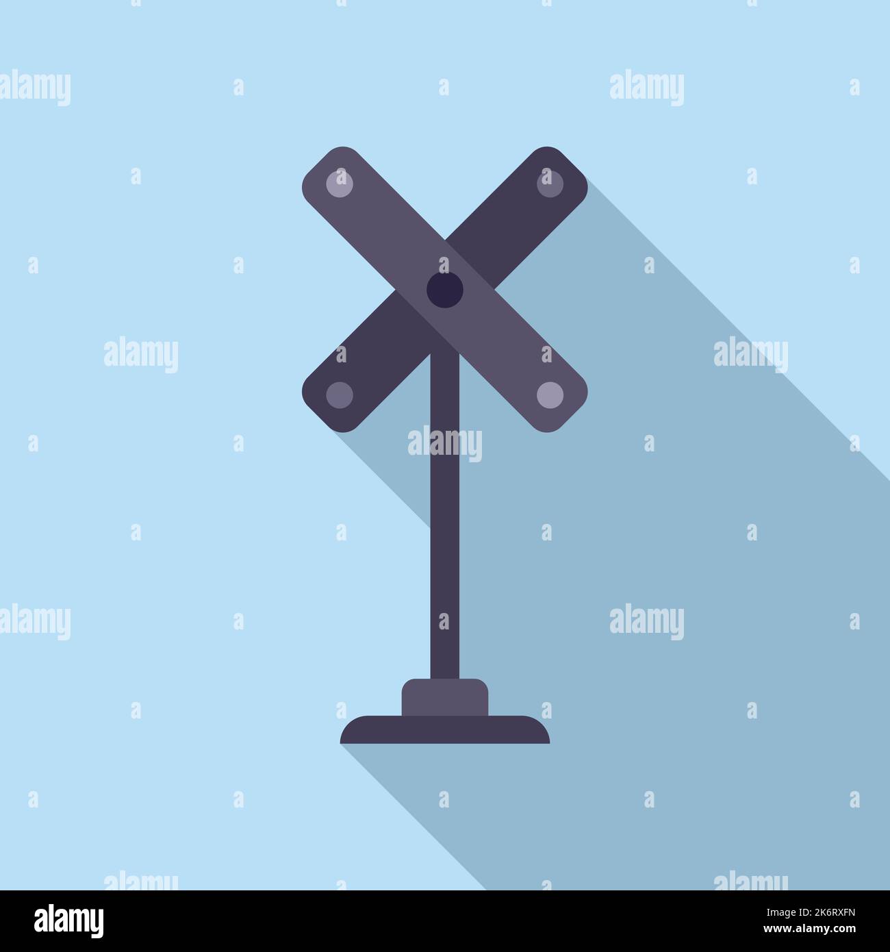 Crossing sign icon flat vector. Train barrier. Road safety Stock Vector ...