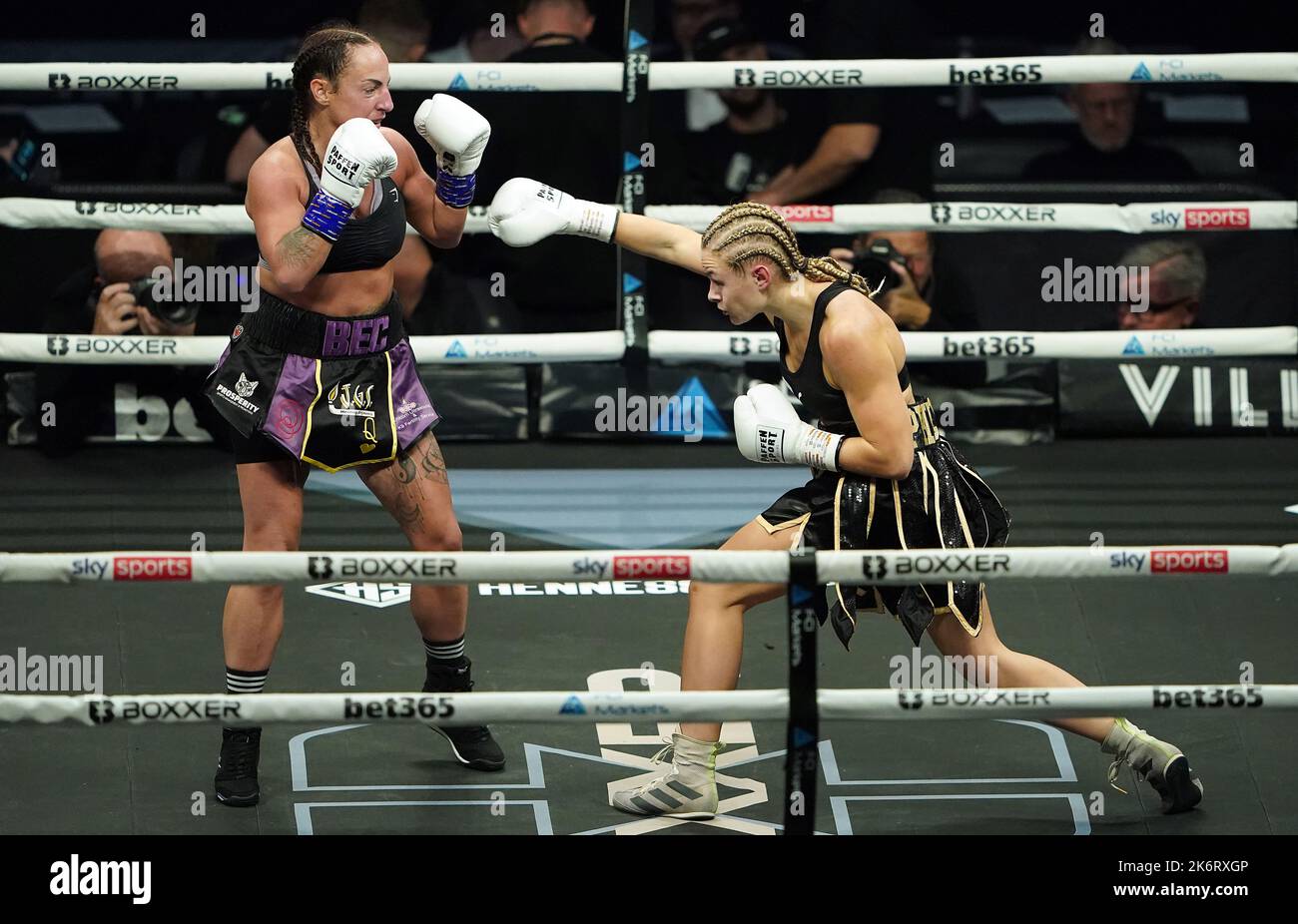 Bec Connolly and Sarah Liegmann in action at The O2, London. Picture ...