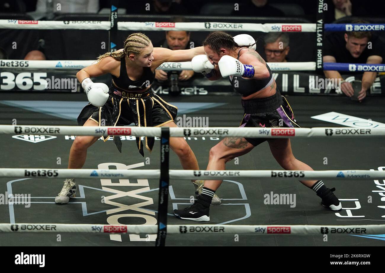 Bec Connolly and Sarah Liegmann in action at The O2, London. Picture ...