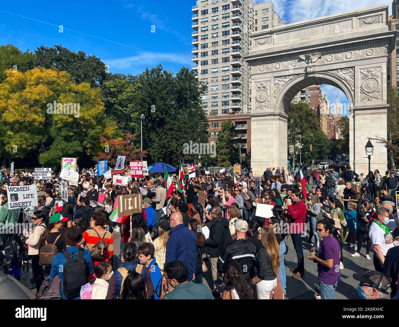 New Yorkers gather at Washington Square Park in support of basic human ...