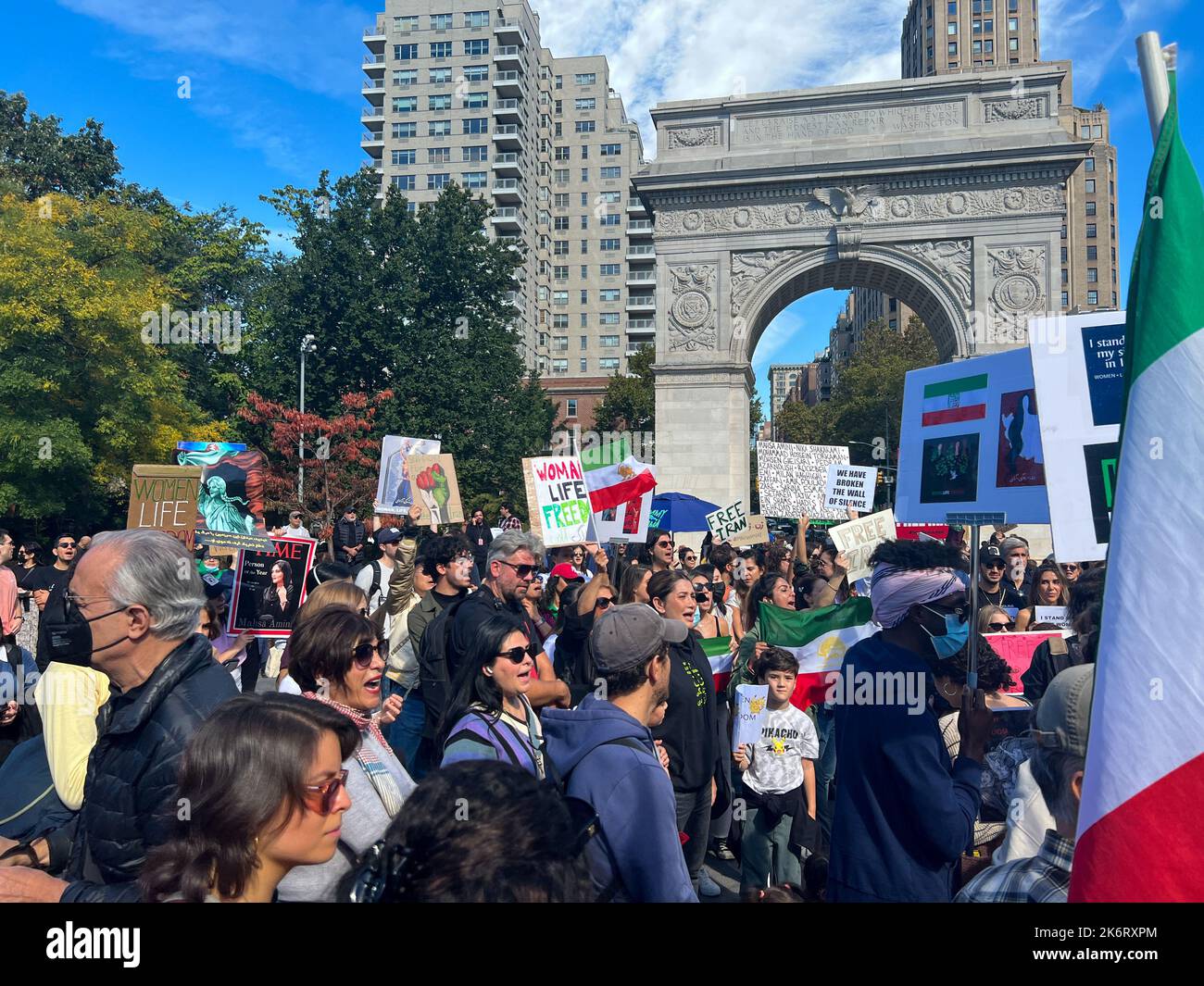 New Yorkers gather at Washington Square Park in support of basic human ...