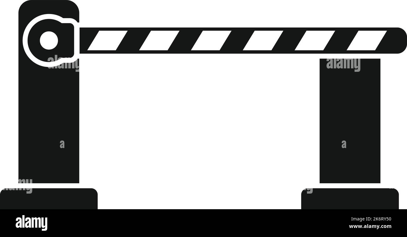 Automatic barrier icon simple vector. Train safety. Gate traffic Stock ...