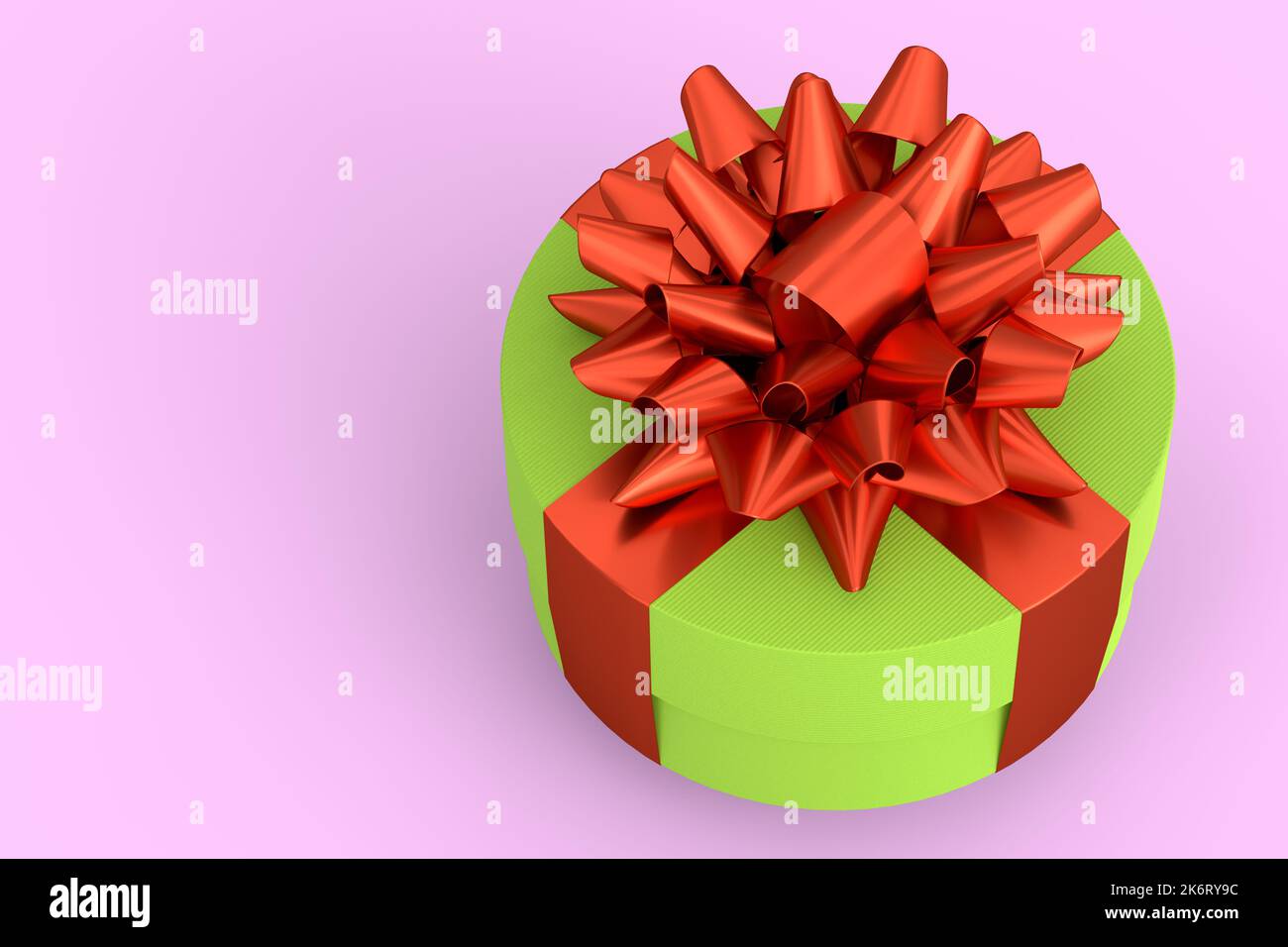 Gift boxes with ribbon and bow isolated on pink background. 3d render ...