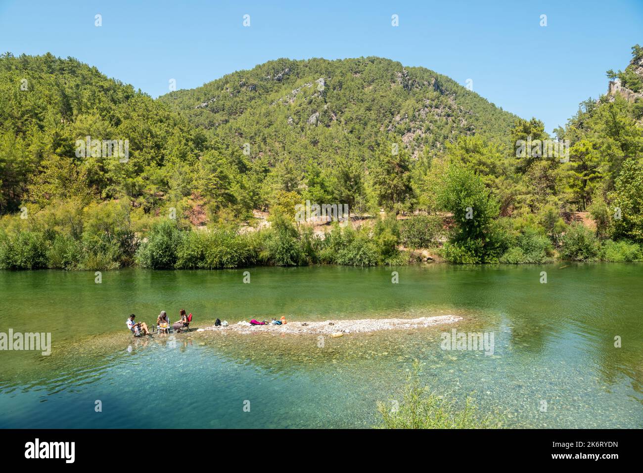 Alanya, Turkey – August 20, 2021. Alara (Uluguney) River in Alanya ...