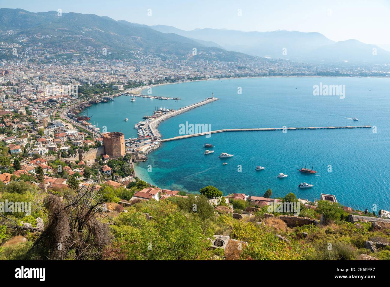Antalya skyline panorama antalya mediterranean hi-res stock photography ...