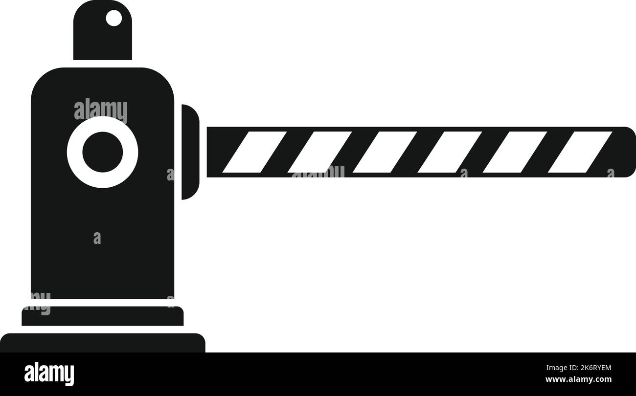 Flash light barrier icon simple vector. Train road. Stop closed Stock ...