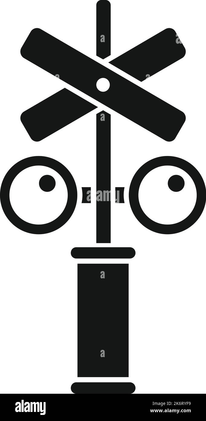 Cross railroad icon simple vector. Road safety. Gate traffic Stock ...
