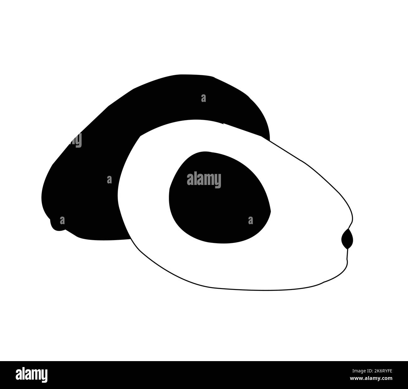 Black and white avocado vector design.Best graphic resources ...