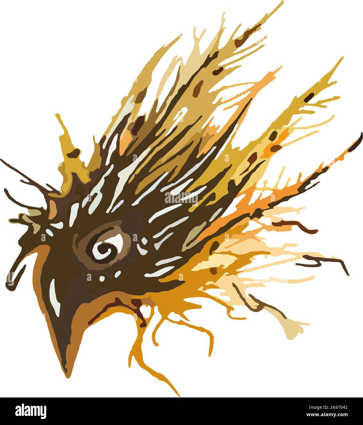 Creative bird head isolated on a white background for your design. An ...