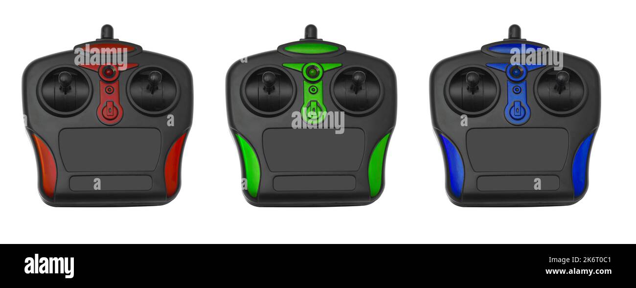 remote control for a children's toy or drone, isolated on a white ...