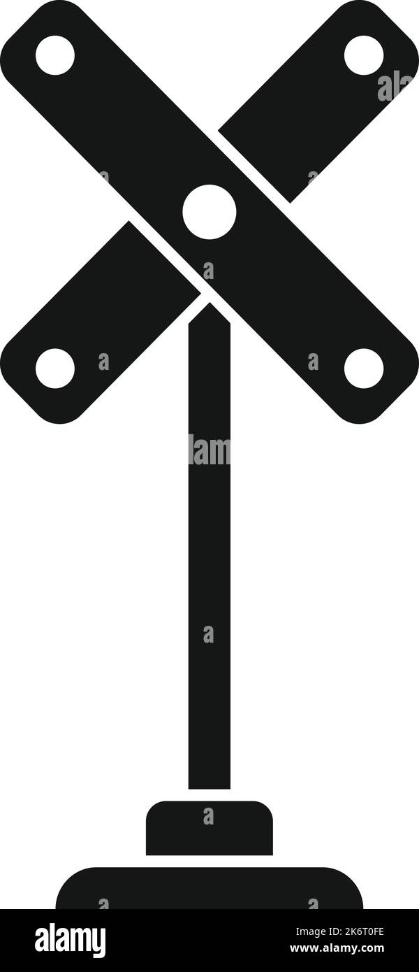 Crossing sign icon simple vector. Train barrier. Road safety Stock ...