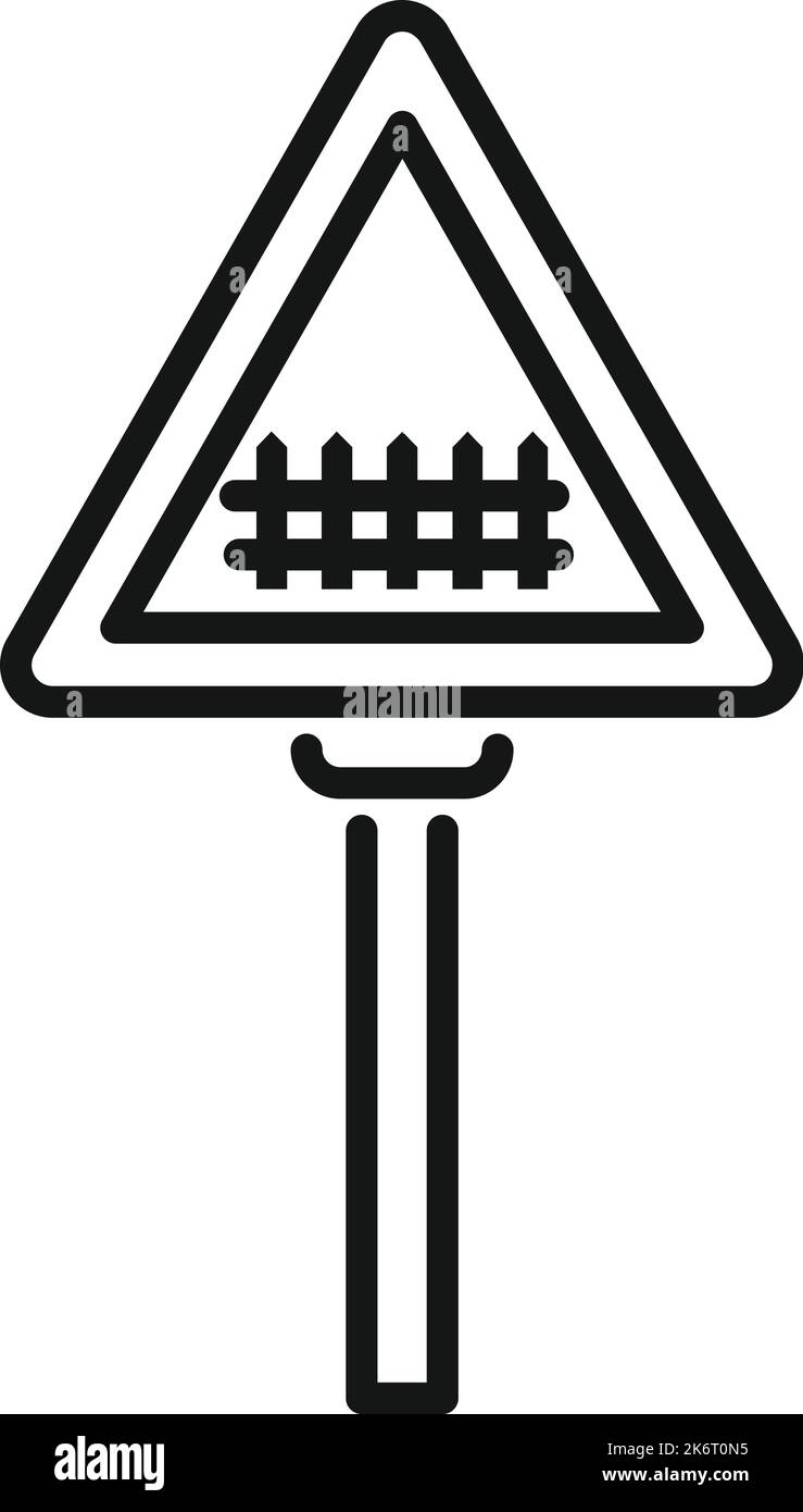 Railway sign icon outline vector. Closed stop. Open caution Stock ...