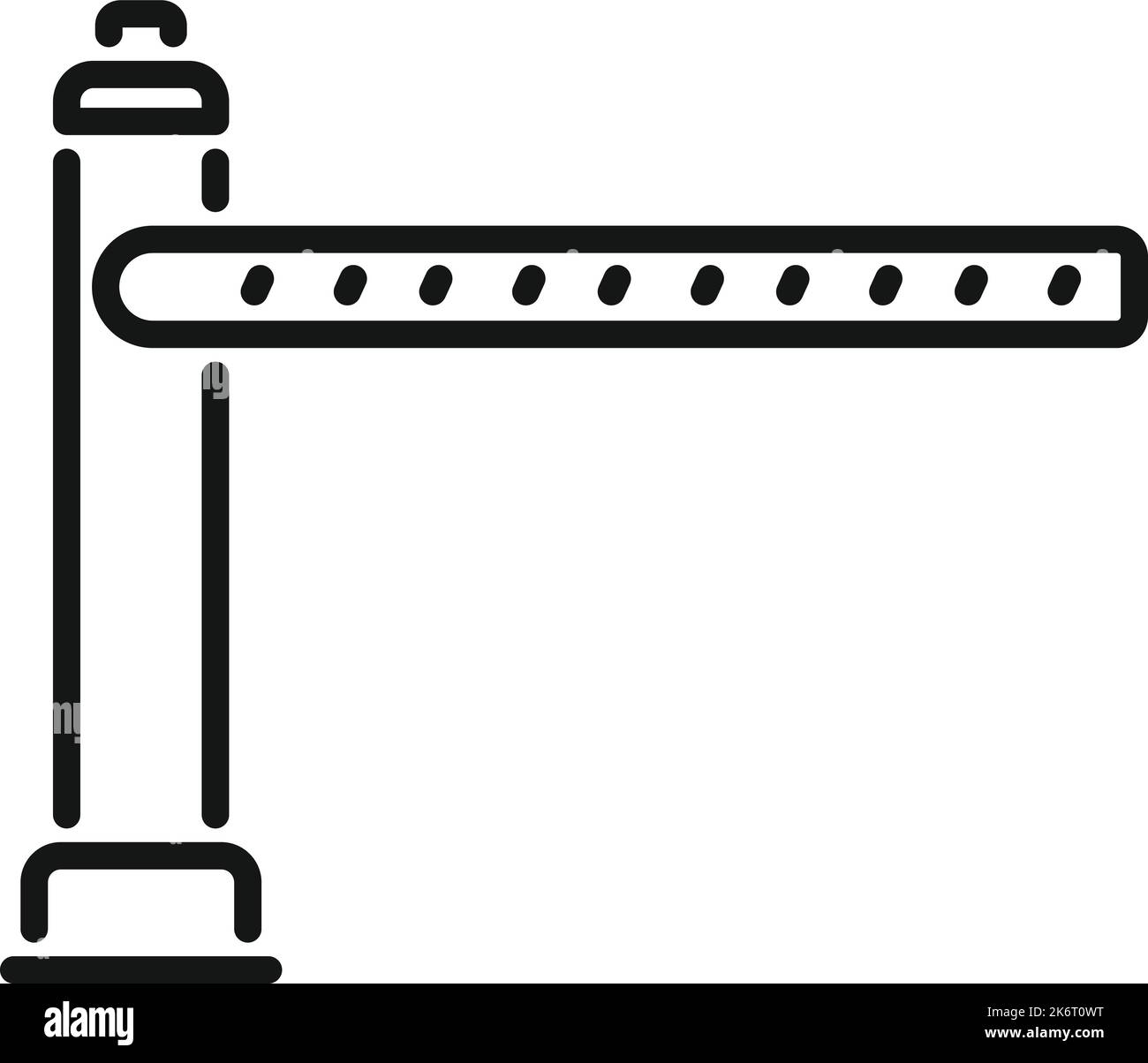 Border barrier icon outline vector. Train safety. Stop closed Stock ...
