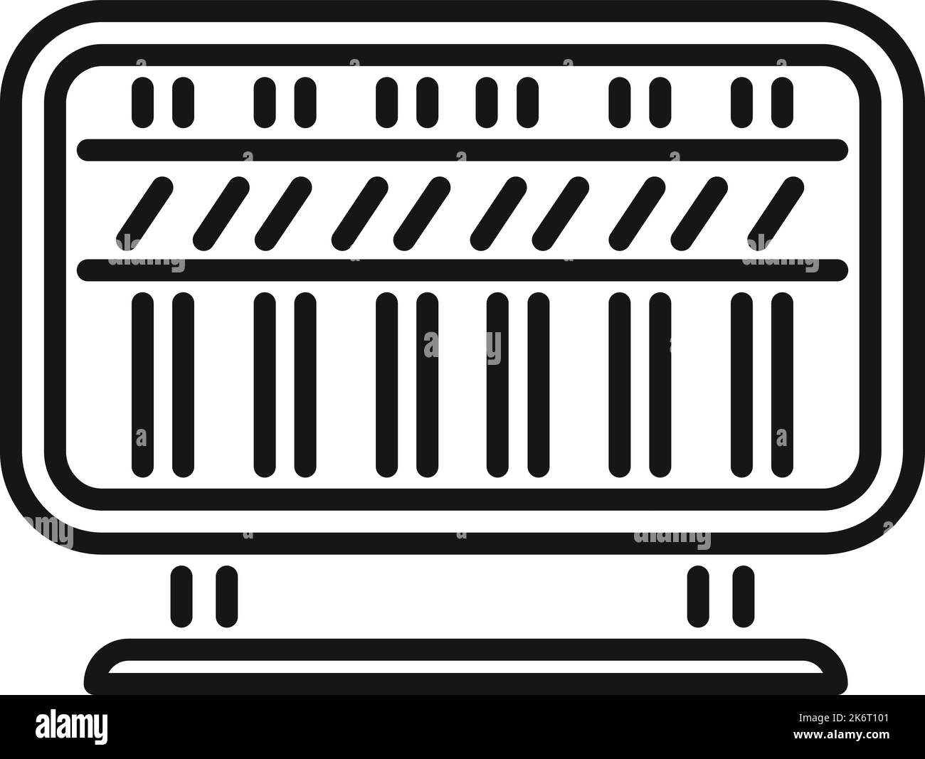 Steel barrier icon outline vector. Sign crossing. Danger protection ...