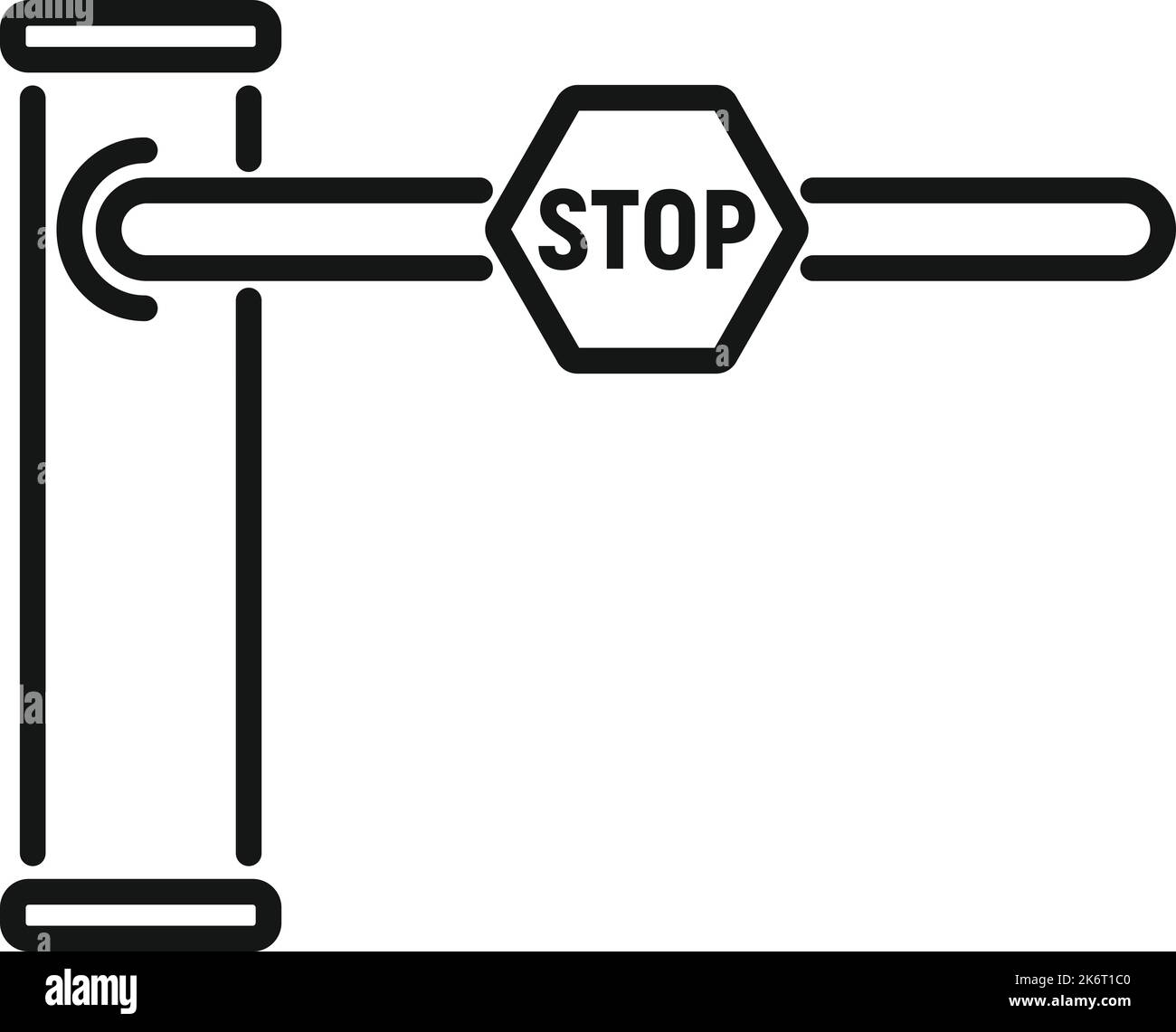 Stop barrier icon outline vector. Safety traffic. Railway sign Stock ...