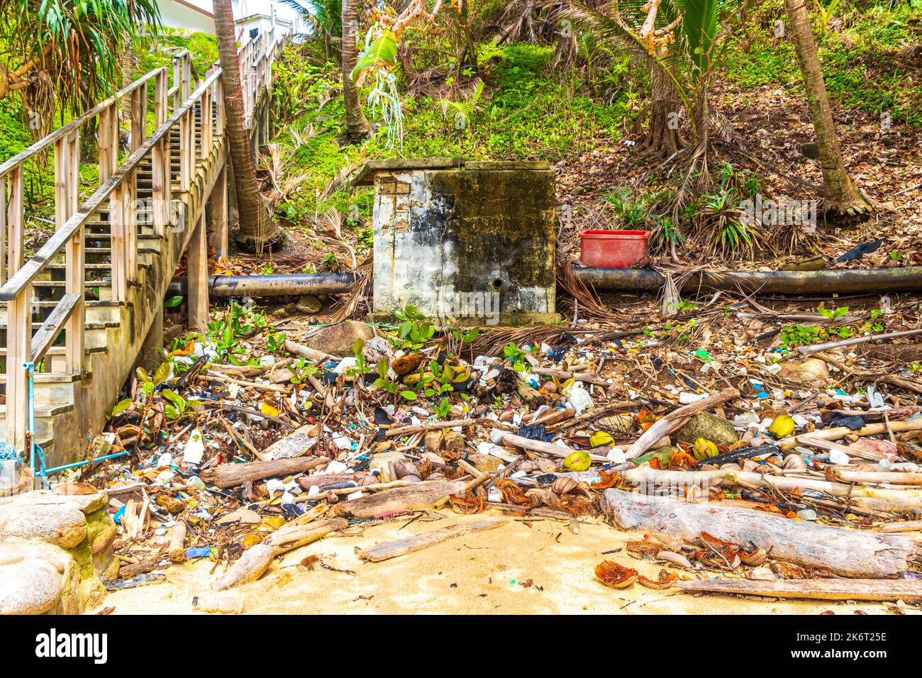 Garbage Dirt Plastic Poison Litter and Pollution on the Beach in ...