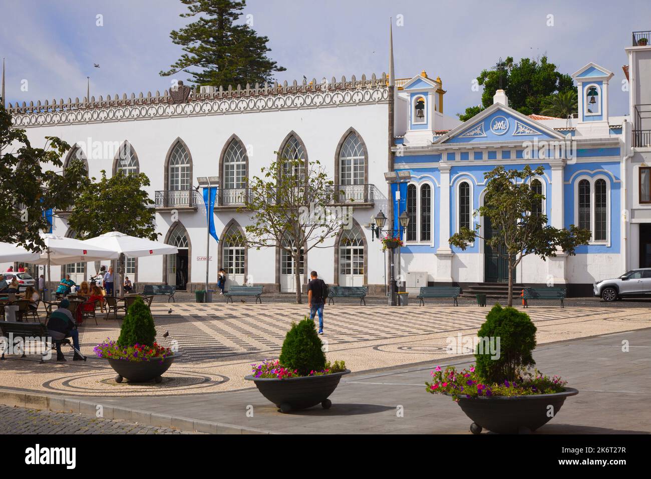 Portugal, Azores, Terceira Island, Angra do Heroismo, Praca Velha, main ...