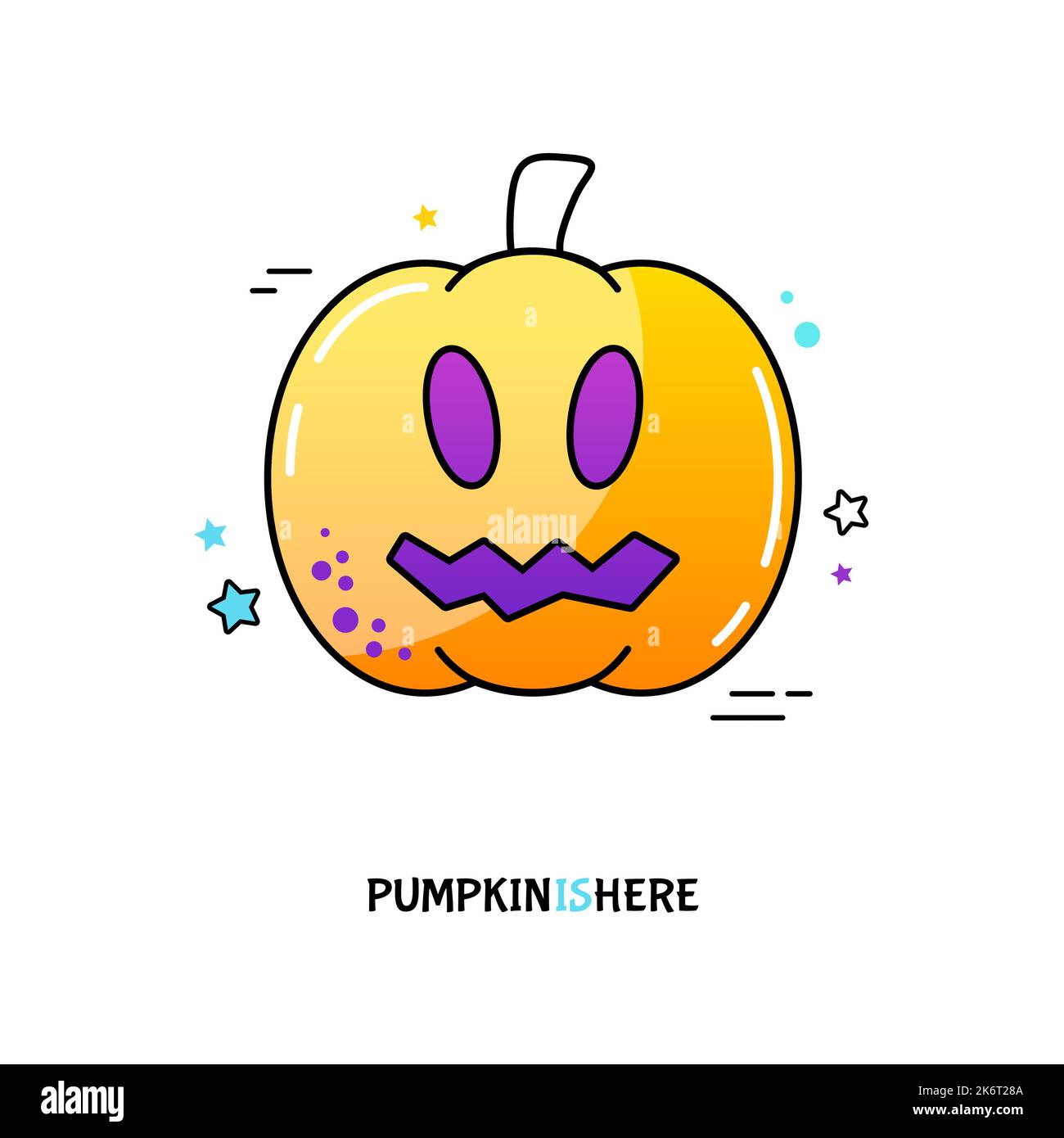 Halloween pumpkin emoticon icon vector illustration Jack-O-Lantern ...