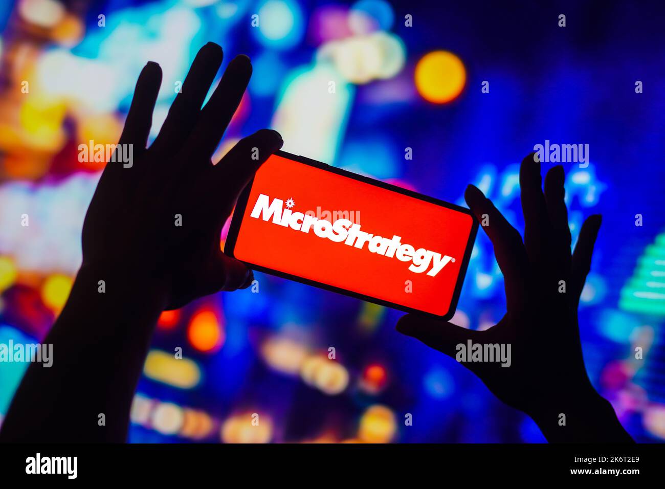 In this photo illustration, the MicroStrategy Incorporated logo is ...