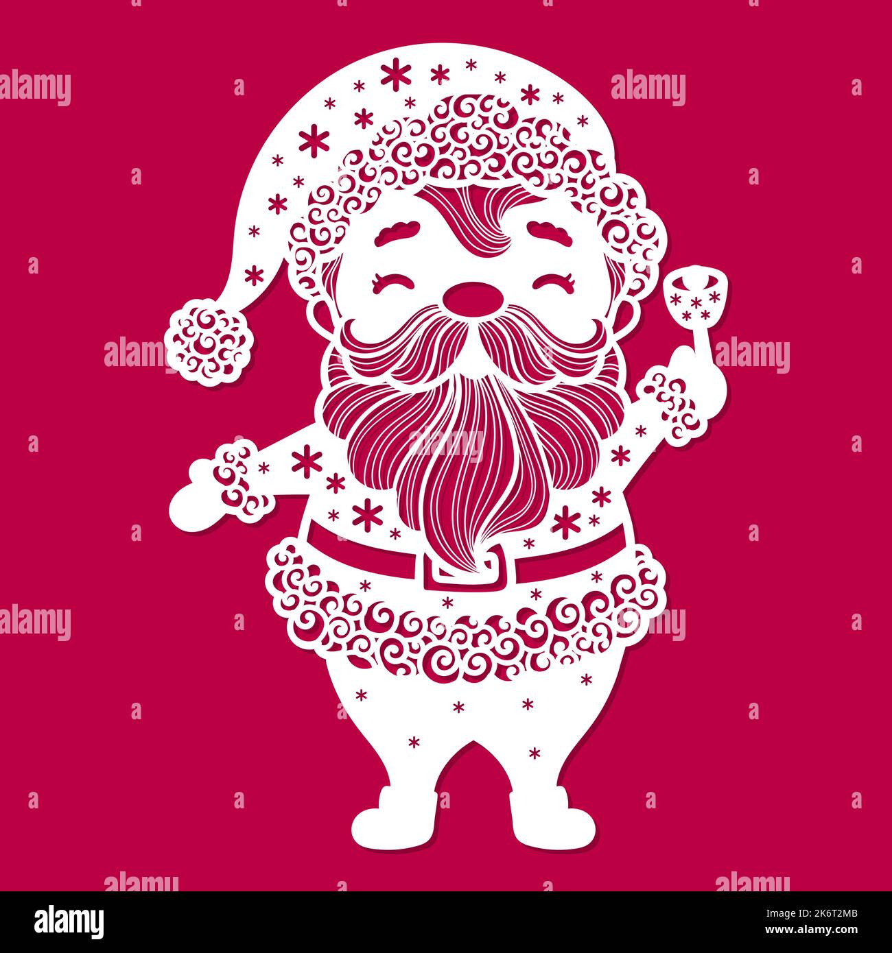 The figure of Santa Claus. Template for laser cutting. Vector Stock ...