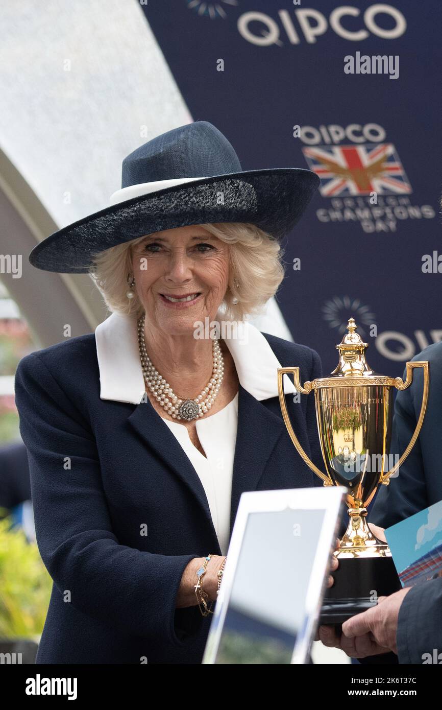 Ascot, Berkshire, UK. 15th October, 2022. Camilla, Queen Consort makes ...