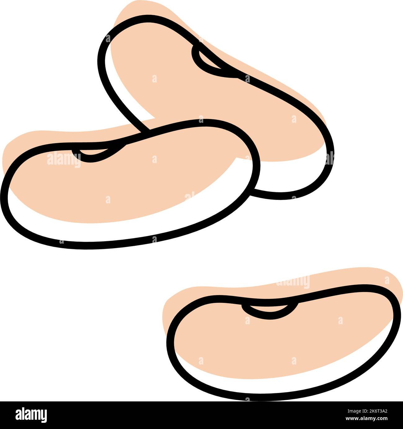 Doodle outline bean with spot. Vector hand-drawn illustration for ...